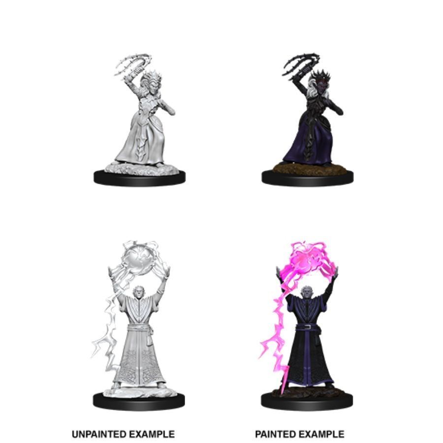 D&D Nolzurs Marvelous Unpainted Miniatures Drow Mage & Drow Priestess ...